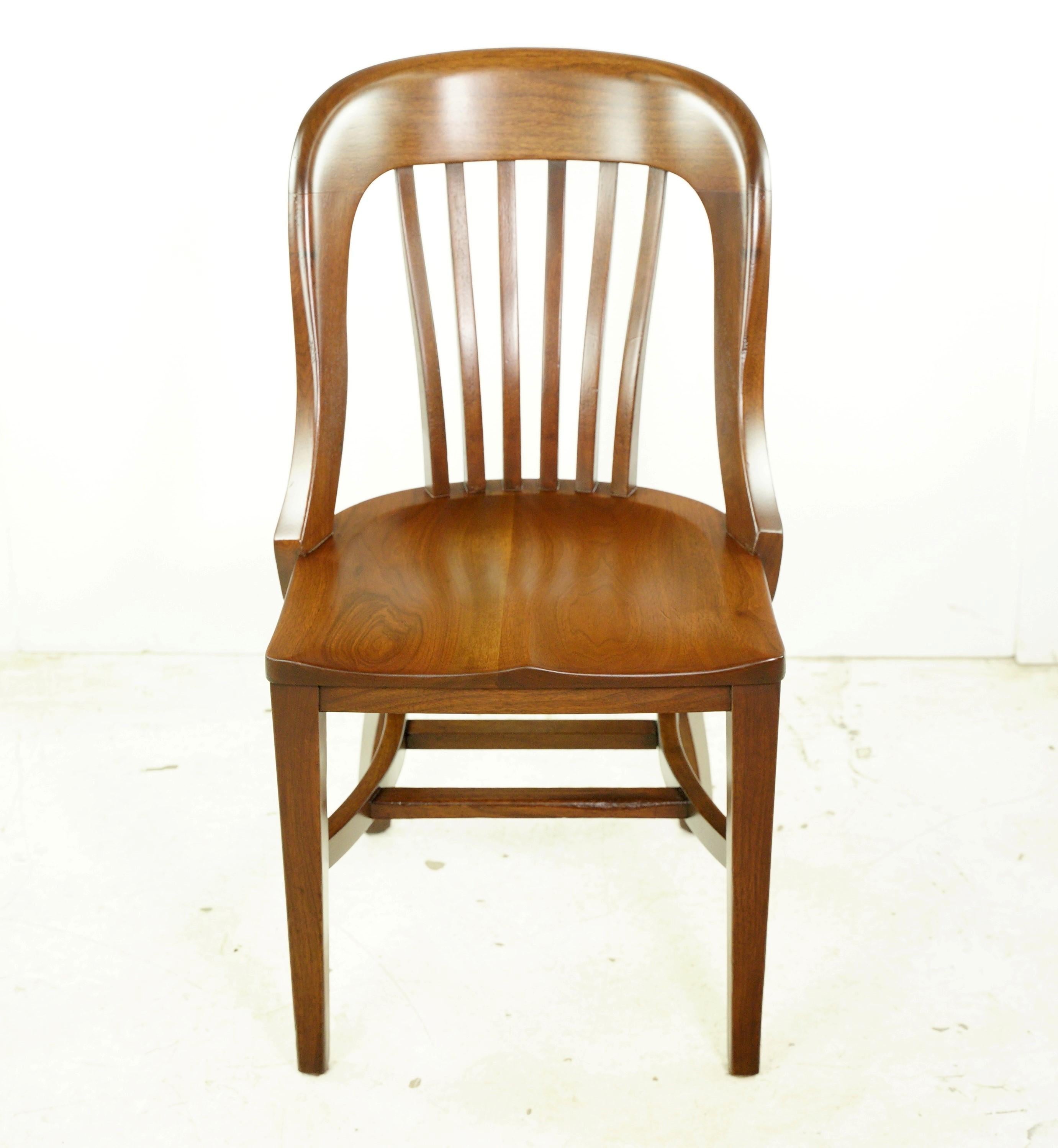 Slatted Back Walnut Armless Bank Chair Quantity Available For Sale at ...