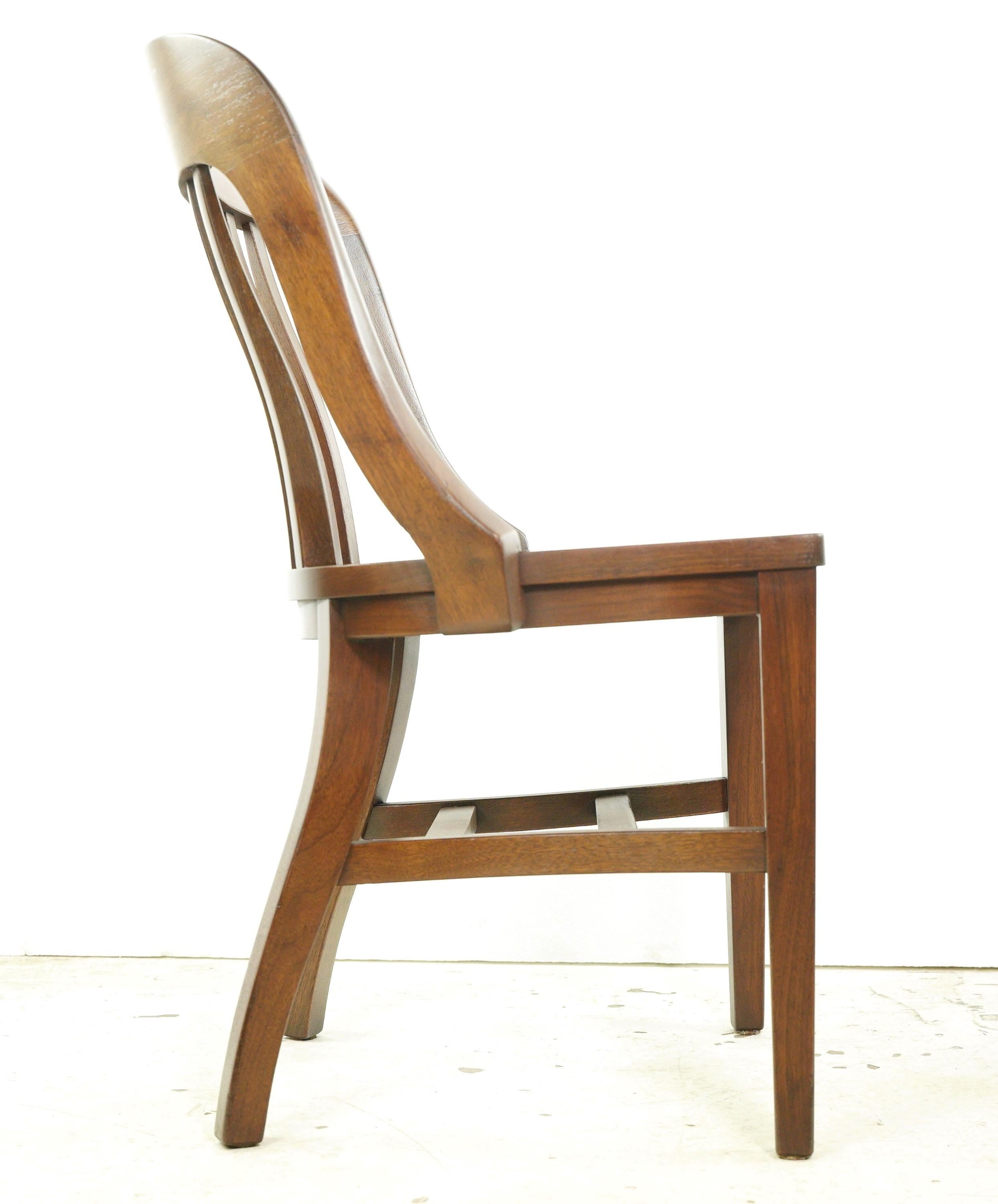 Slatted Back Walnut Armless Bank Chair Quantity Available For Sale at ...