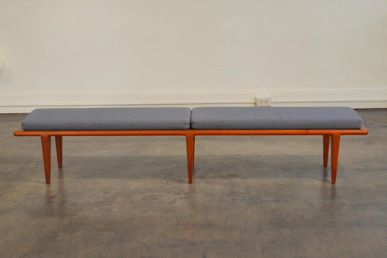 Hans Wegner Large Slatted Teak Bench for Johannes Hansen at 1stDibs ...