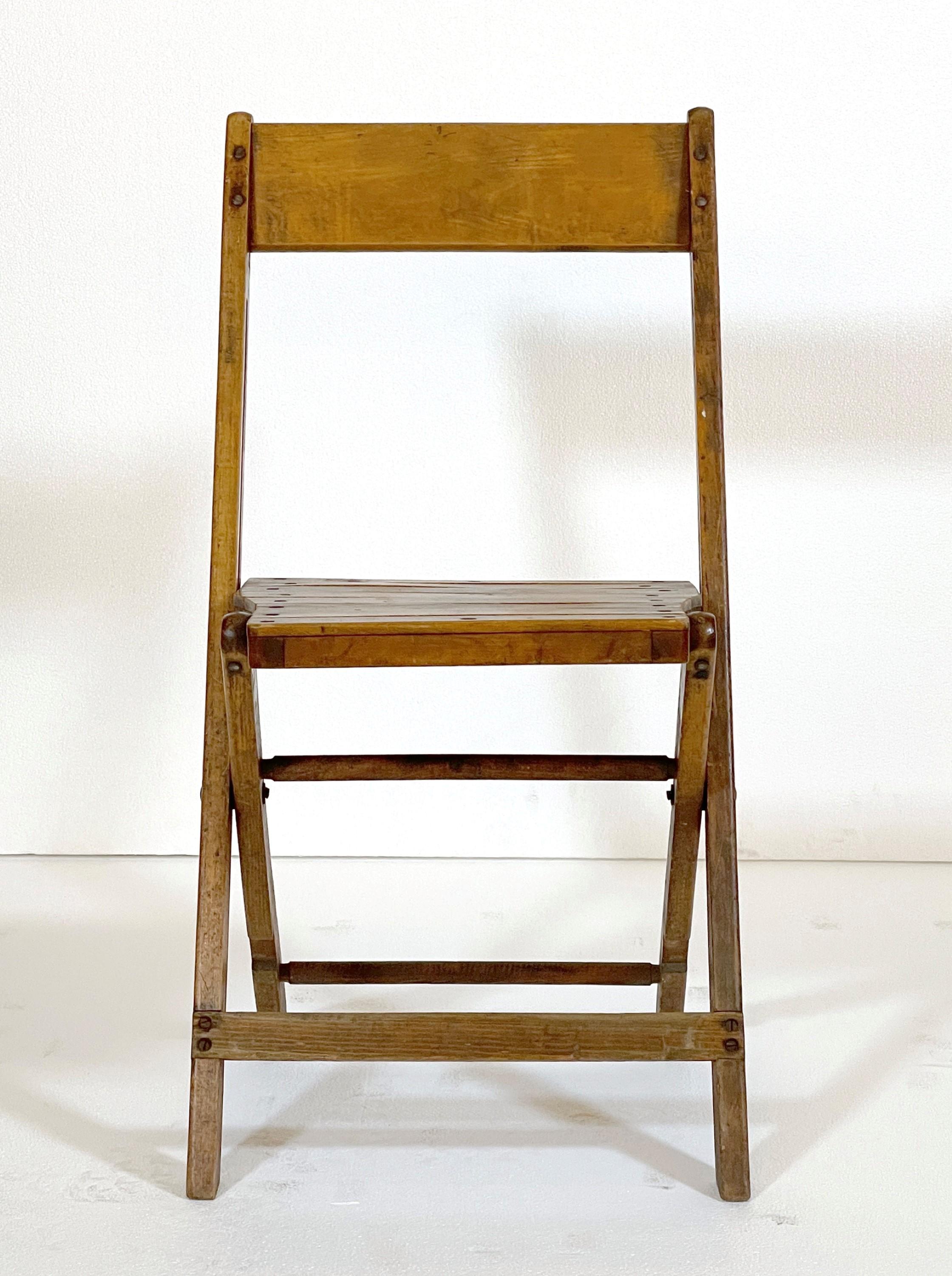 Slatted Wood Folding Church Gym Chair Quantity Available For Sale at ...