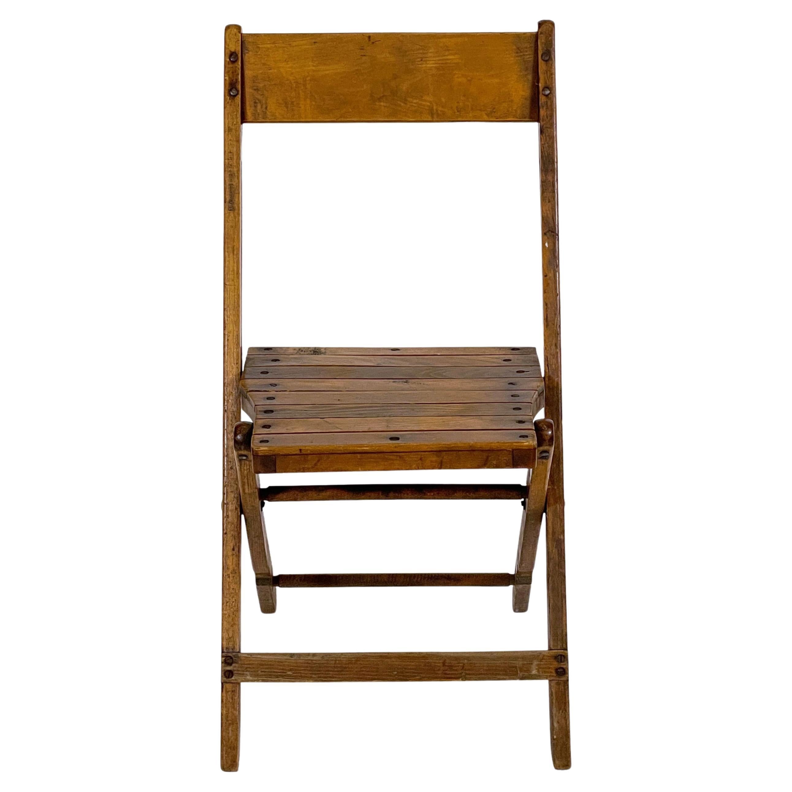 Slatted Wood Folding Church Gym Chair Quantity Available For Sale at ...