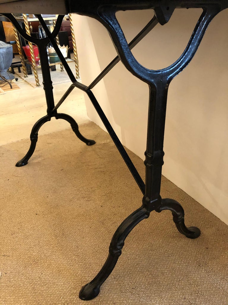 Sleek Black and White Marble and Wrought Iron Console Writing Table ...