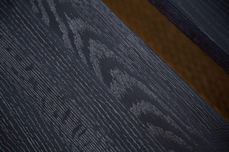 Sleek Black Cerused Wood Benches Pair of Vintage at 1stDibs