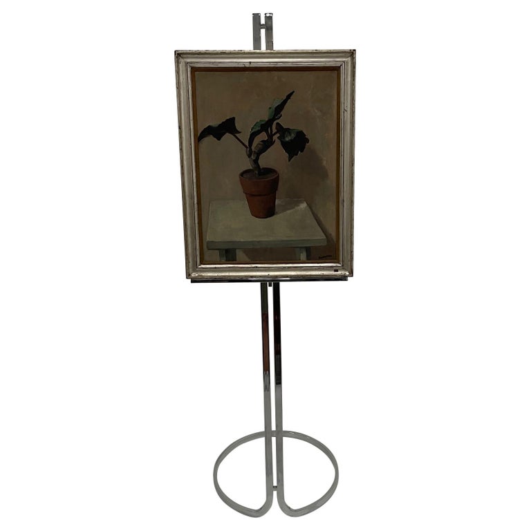 Sleek Mid-Century Modern Adjustable Chrome Easel at 1stDibs