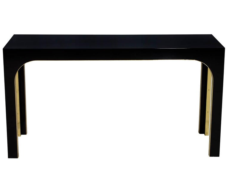 Sleek Modern Black Console with Metal Accent For Sale at 1stDibs ...