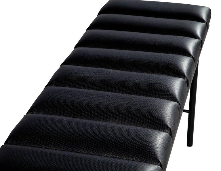 Sleek Modern Black Leather Accent Bench at 1stDibs | modern black bench ...