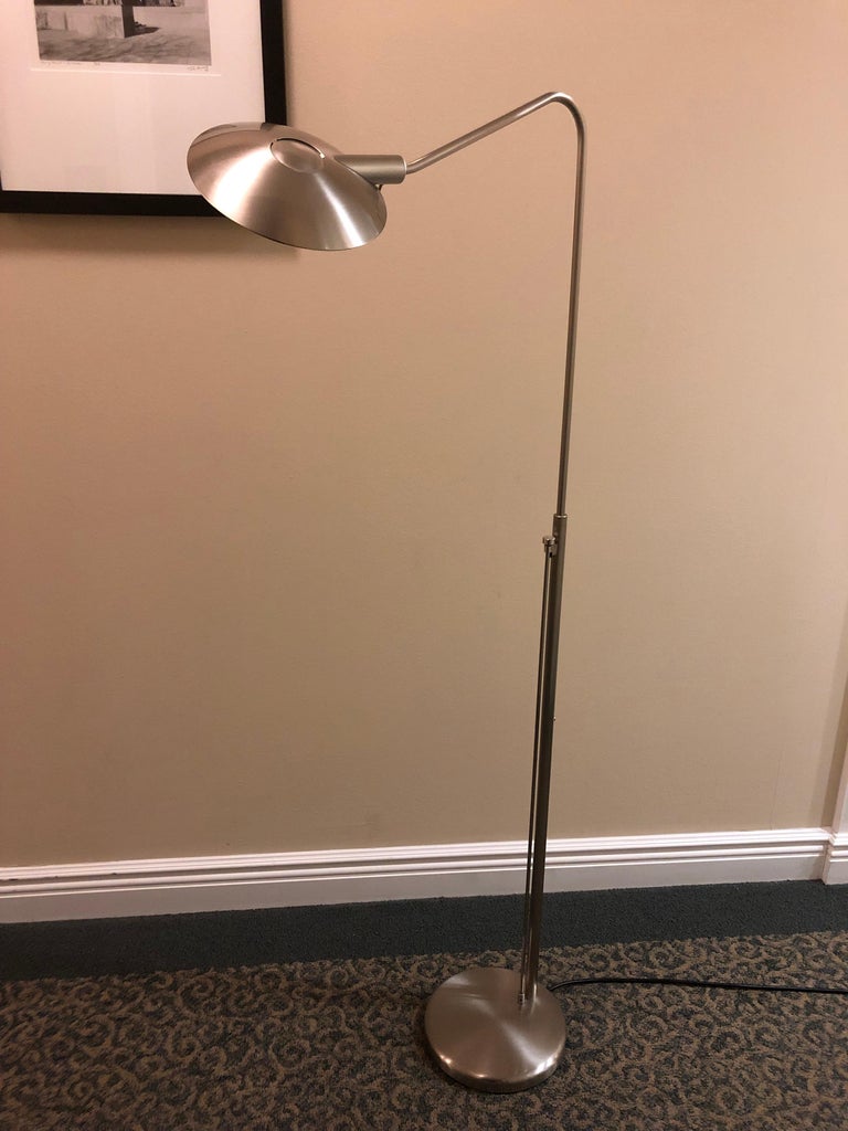 Sleek Modern Nickel Swing Arm Reading Lamp by Leonardo Marelli for ...