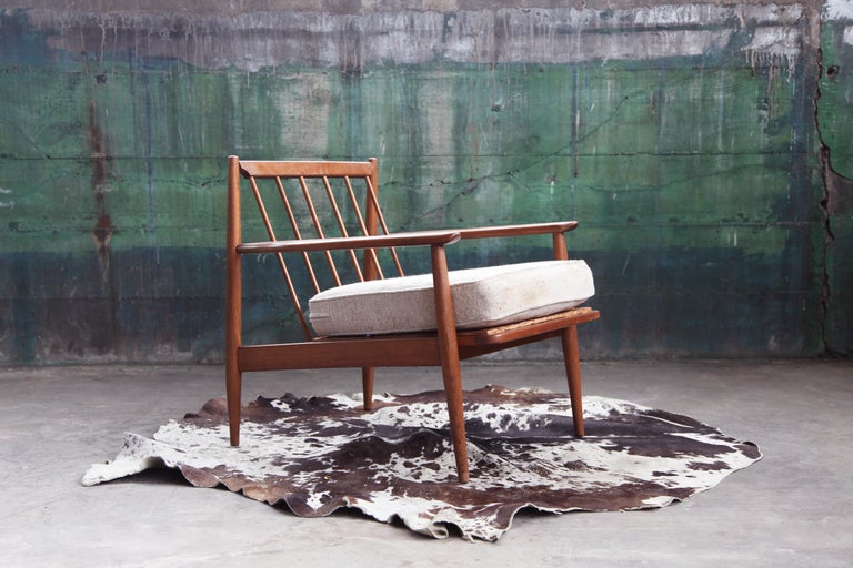 Sleek Sculptural Midcentury Danish Style Walnut Lounge Chair Frame For ...
