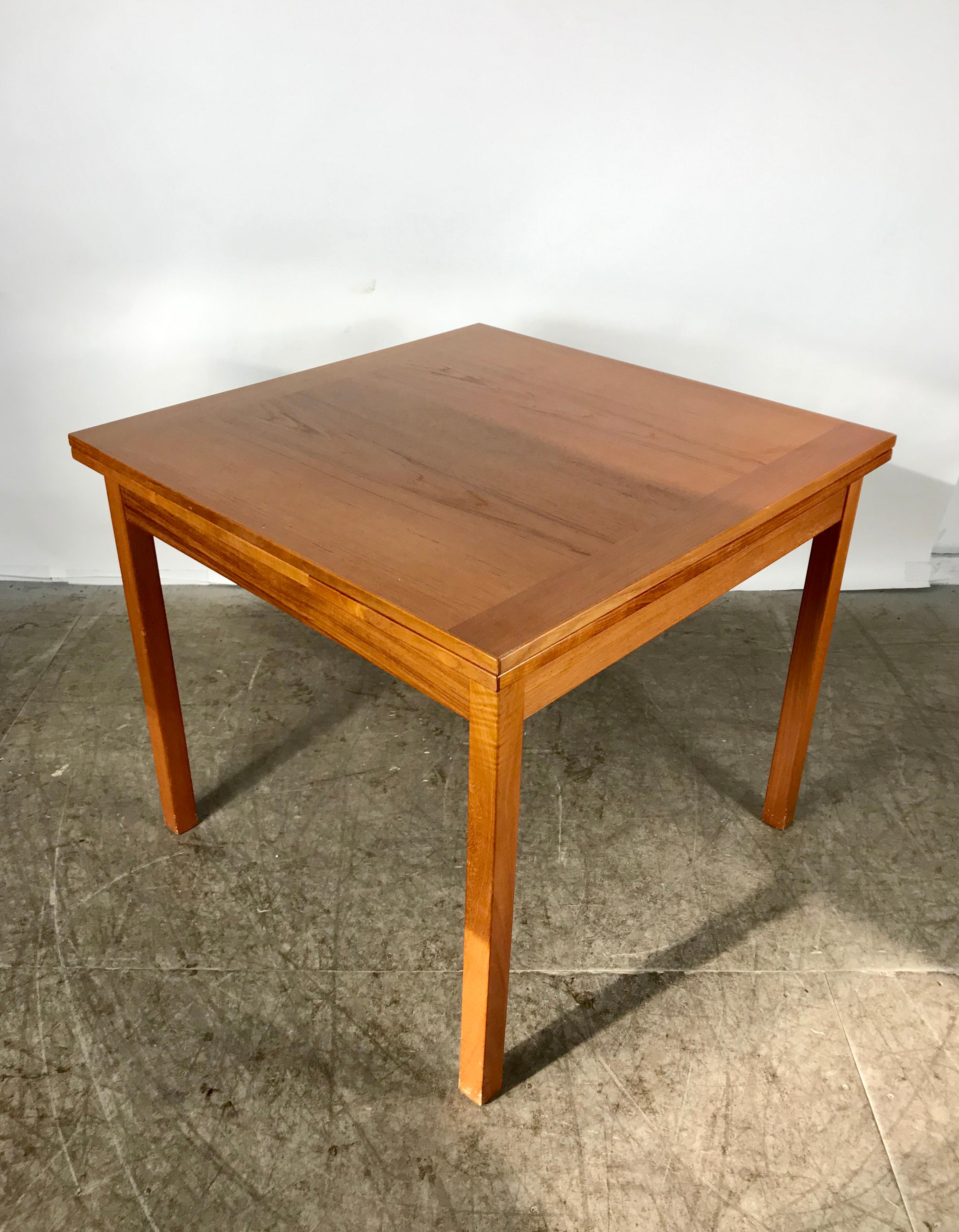 Sleek, Simple Expandable Teak Dining Table Made in Denmark at 1stDibs ...