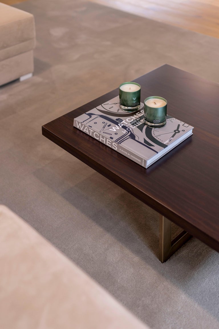 Modern Slender Coffee Table made with walnut and iron, Handmade by ...