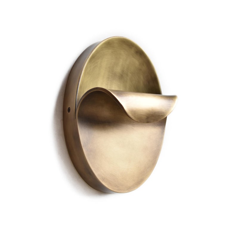 Slice 2 Sculptural Sconce in Brass For Sale at 1stDibs