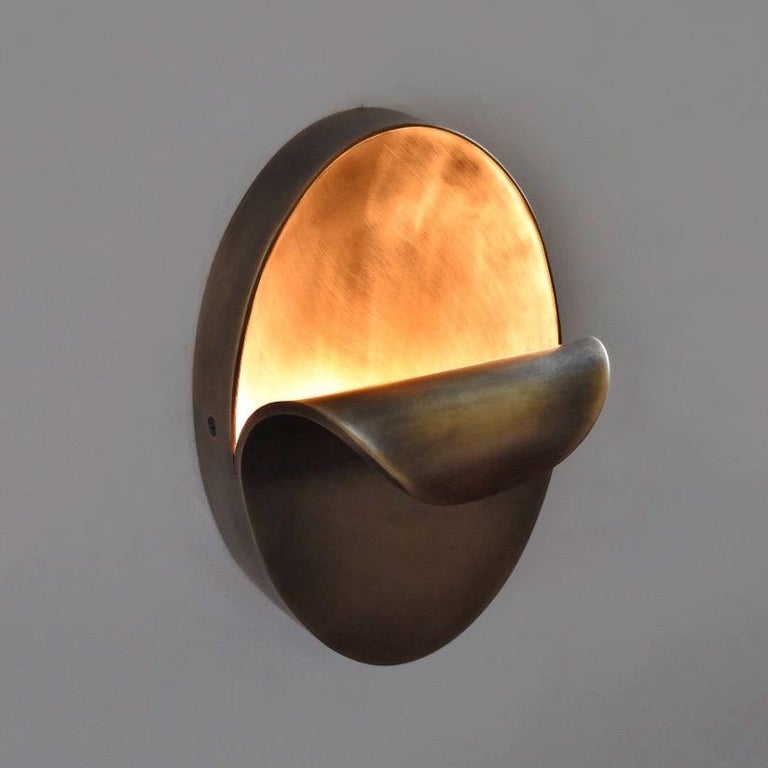 Slice 2 Sculptural Sconce in Brass For Sale at 1stDibs