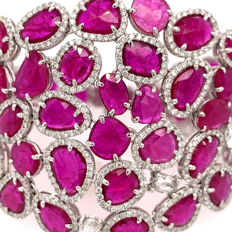Slice Ruby and Diamond Bracelet For Sale at 1stDibs
