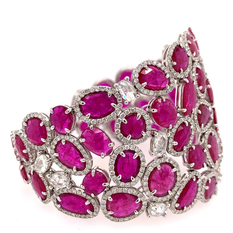 Slice Ruby and Diamond Bracelet For Sale at 1stDibs