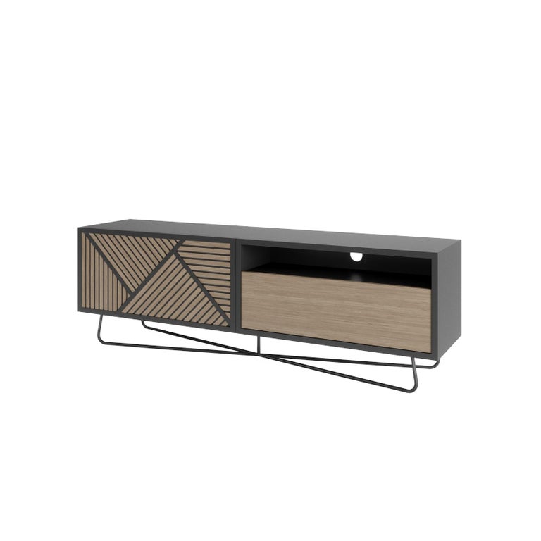 Slide Tv Stand 2 Doors 1 Niche For Sale at 1stDibs