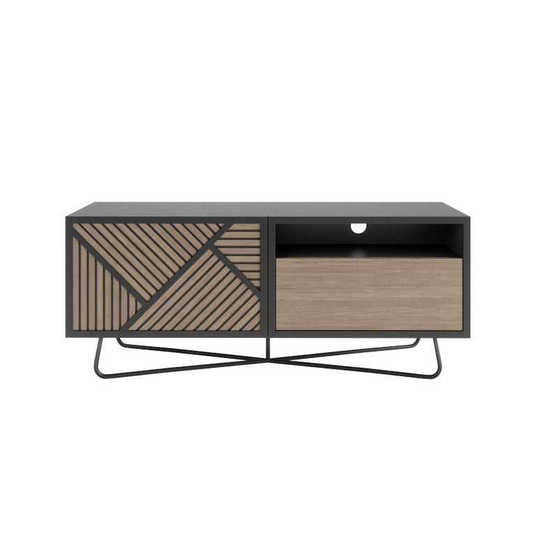 Slide Tv Stand 2 Doors 1 Niche For Sale at 1stDibs