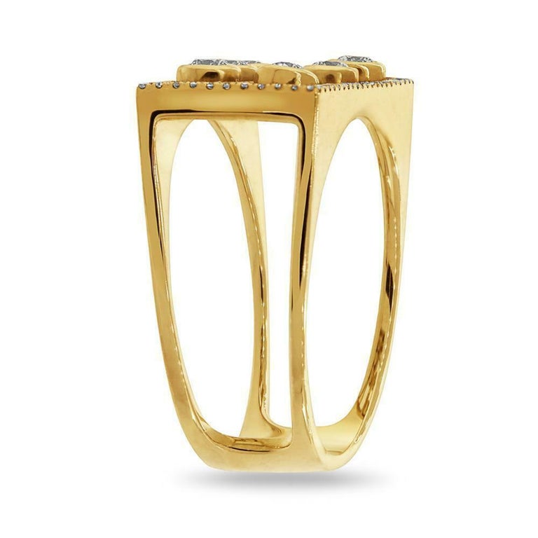 Sliding Diamond 0.48 Total Carat Round Diamond Yellow Gold Cocktail ...