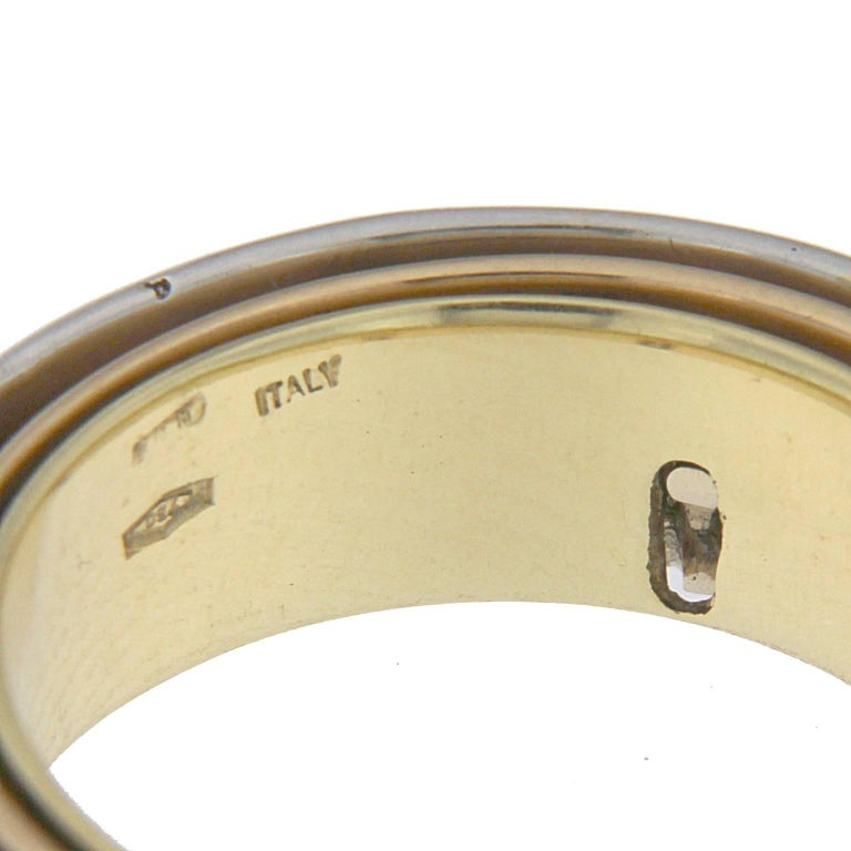 Sliding Ring in Three Colors Gold 18 Karat For Sale at 1stDibs