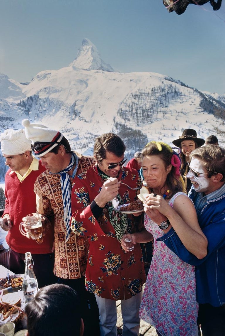 Slim Aarons - Slim Aarons Official Estate Print - Zermatt Skiing For ...