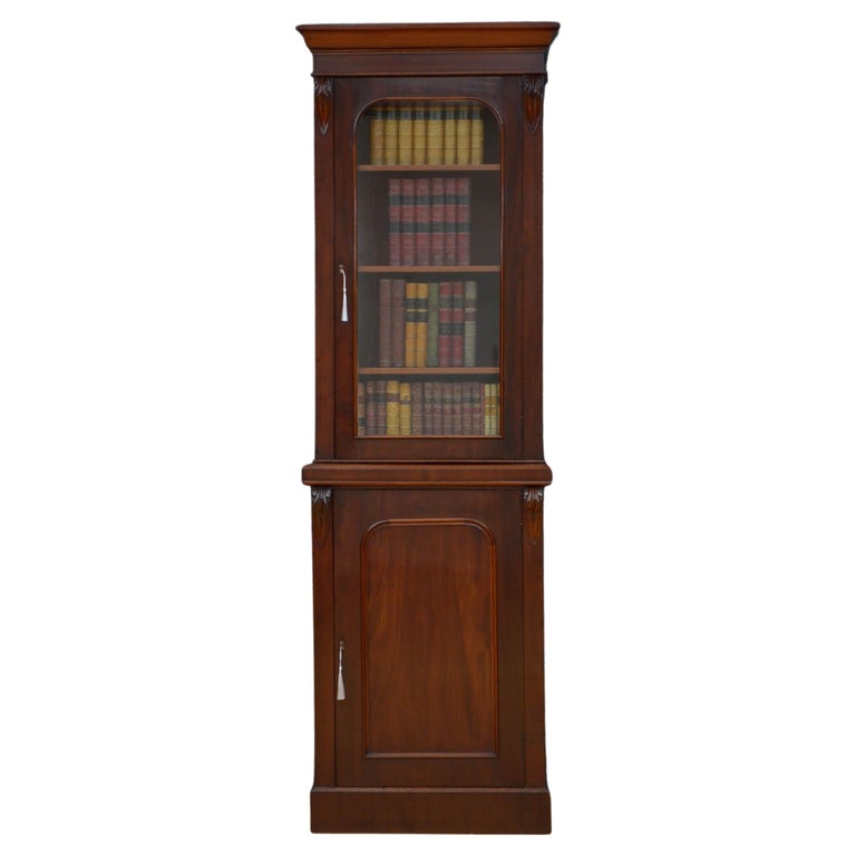 Slim Victorian Mahogany Bookcase at 1stDibs