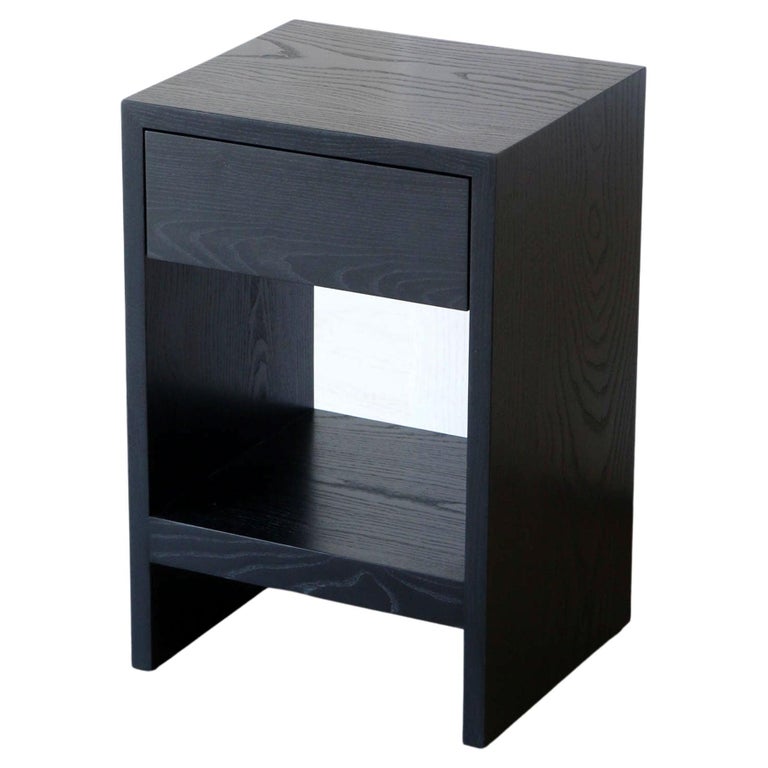Slim Wooden Bedside Cabinet with Drawer and Shelf For Sale at 1stDibs