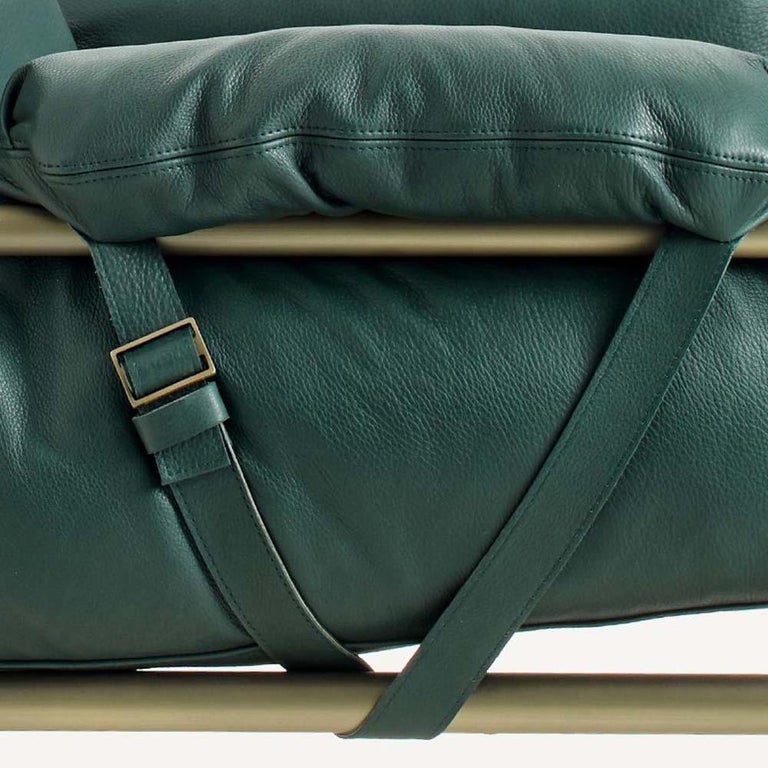 Sling club chair and ottoman in walnut For Sale at 1stDibs