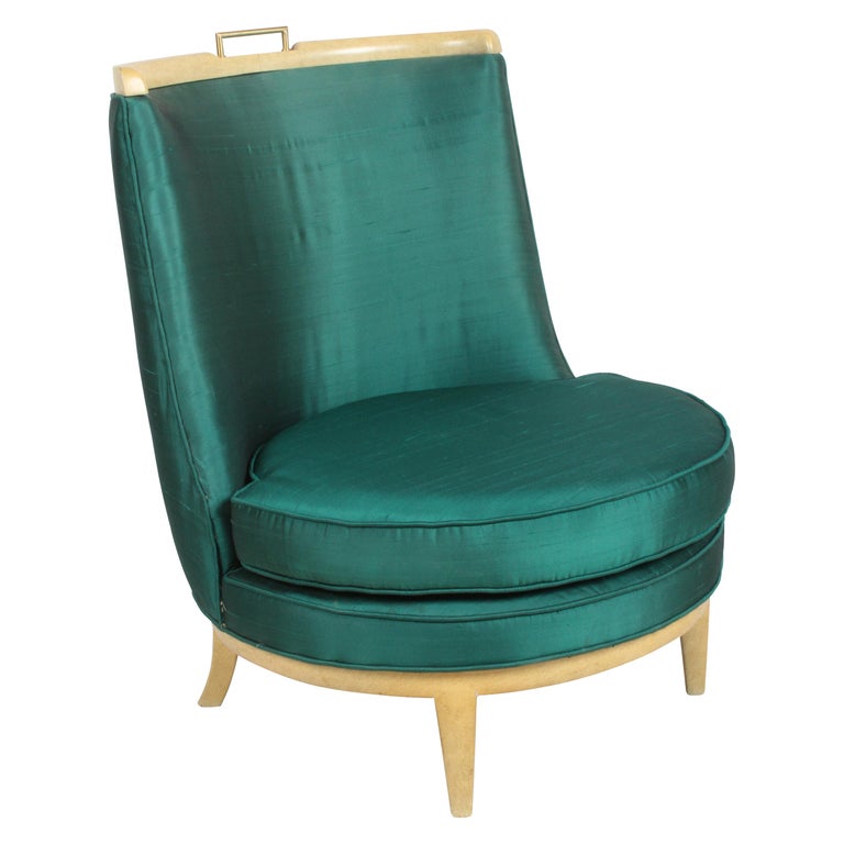 1950's Faux Finish Slipper Chair in the Style of Samuel A. Marx ...