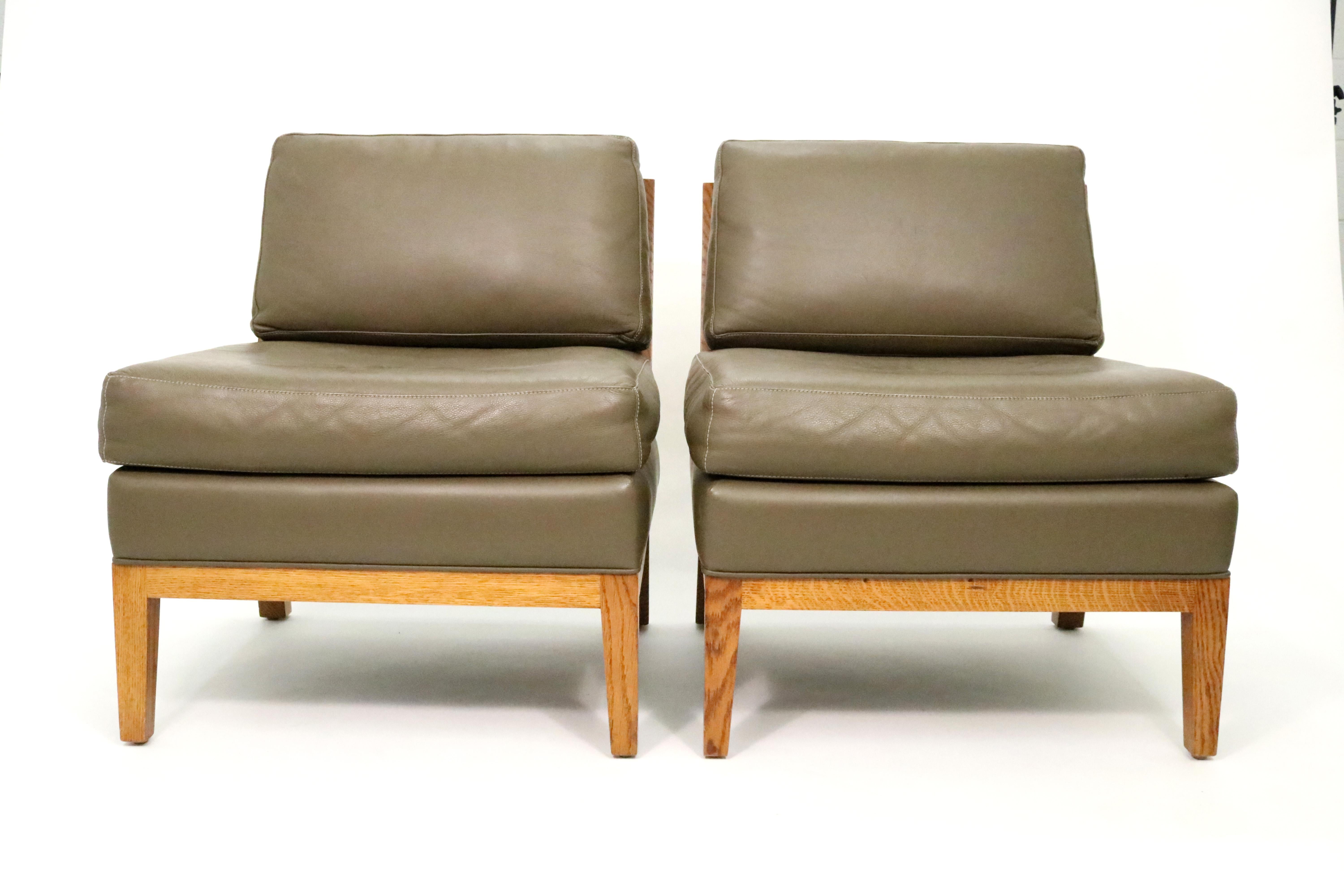 Slipper Chairs in Leather and Cane by Cisco Brothers For Sale at ...