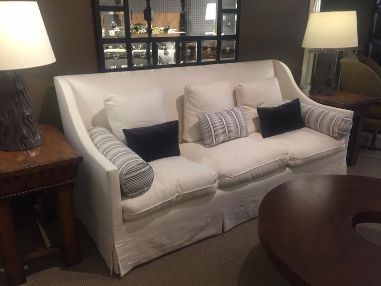 Slope Arm Sofa with Bolsters and Lumbar Pillows For Sale at 1stDibs