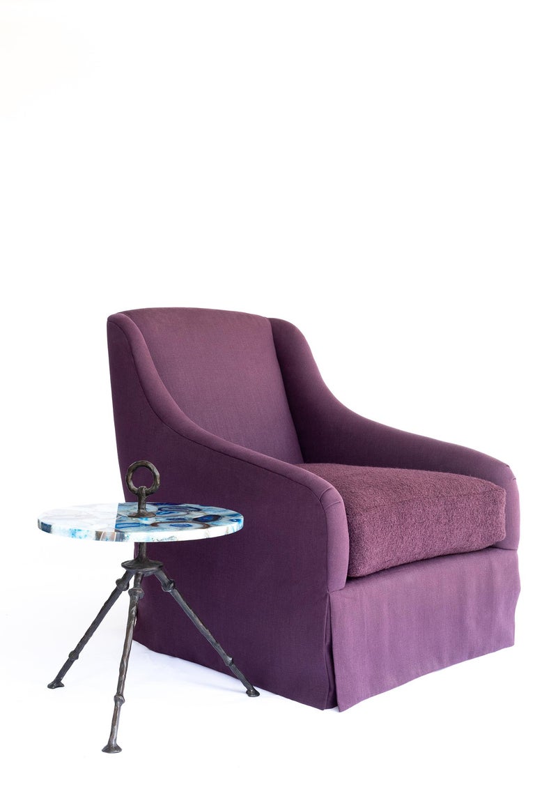 Slope Arms Slip-Covered Armchair For Sale at 1stDibs