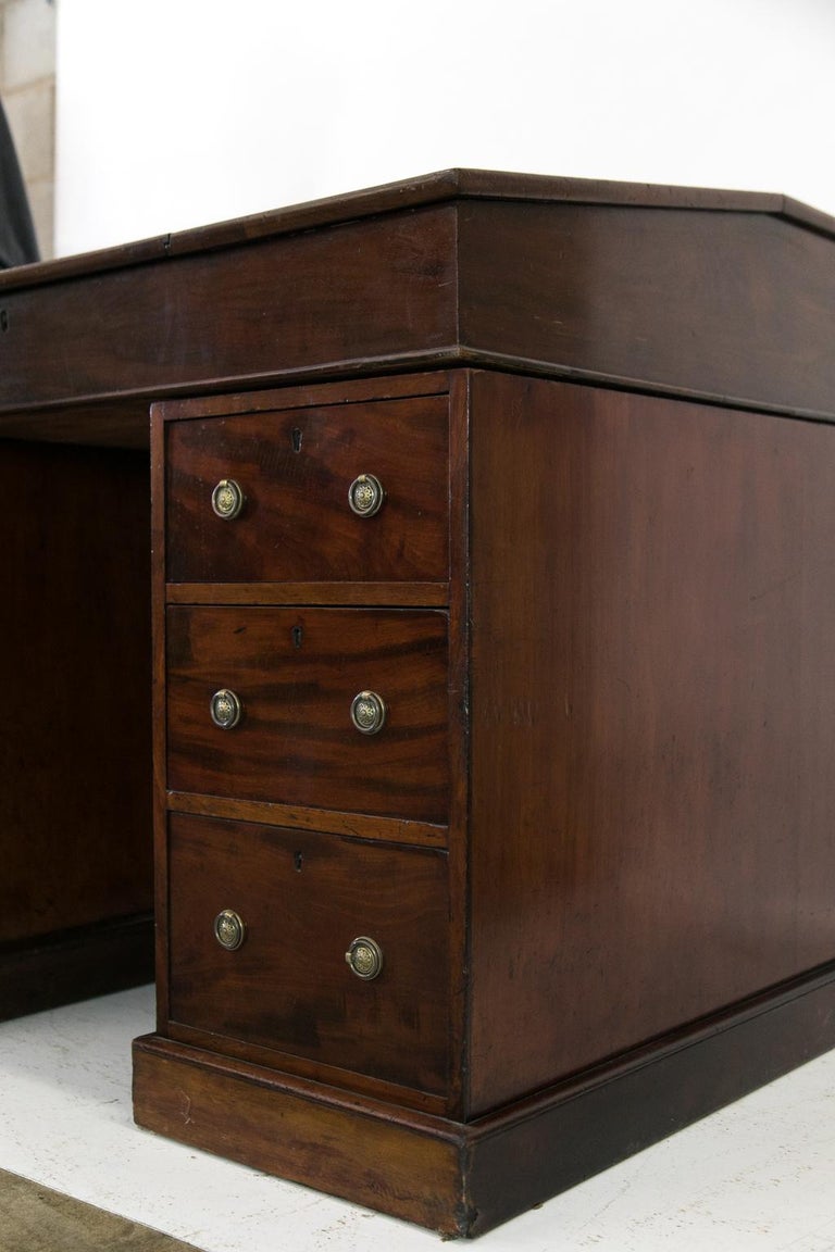 Slope Front Solid Mahogany Writing Desk For Sale at 1stDibs