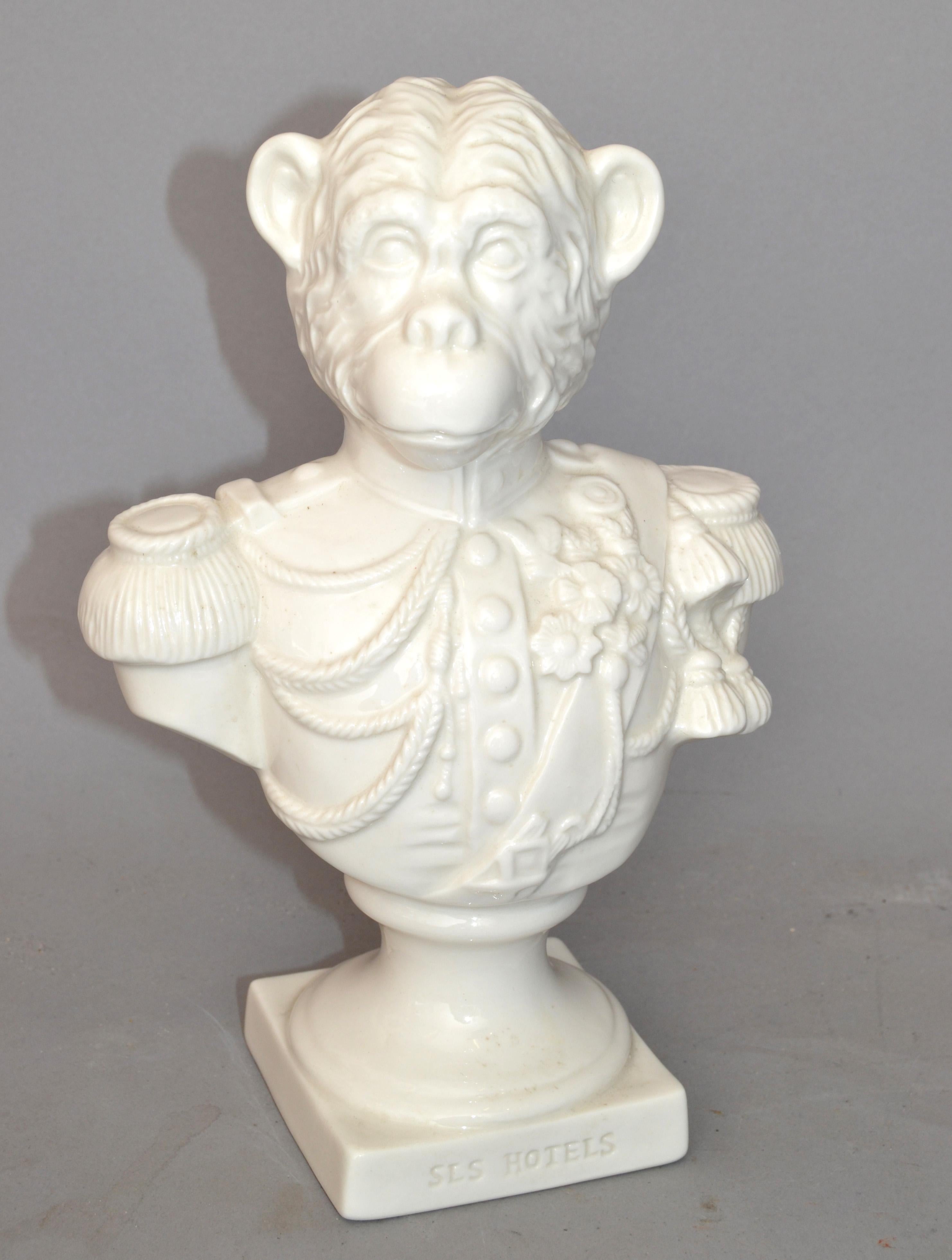 SLS Hotels Las Vegas Casino White Porcelain Monkey Bust Animal ...