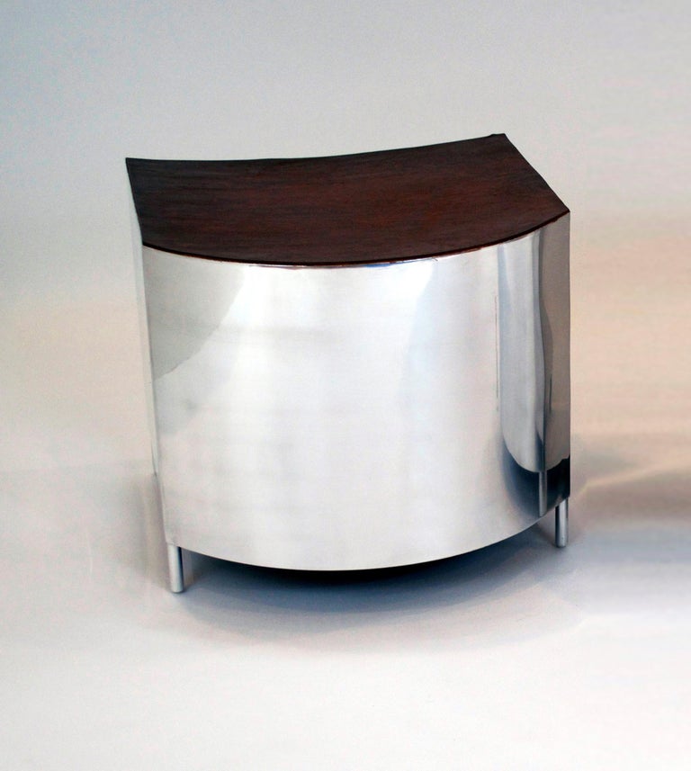 Slumped Leather Stool by Gentner Design For Sale at 1stDibs