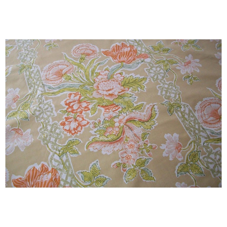 S.M. Hexter Co., 'Hirado', Mid-Century Hand Printed Fabric, U.S., circa ...