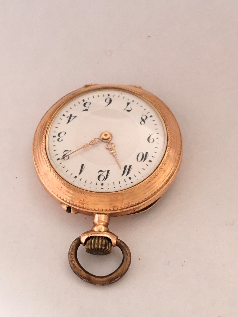 Small 14 Karat Gold Antique Fob / Pocket Watch at 1stDibs