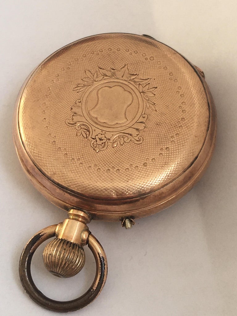 Small 14 Karat Gold Antique Pocket Watch For Sale at 1stDibs