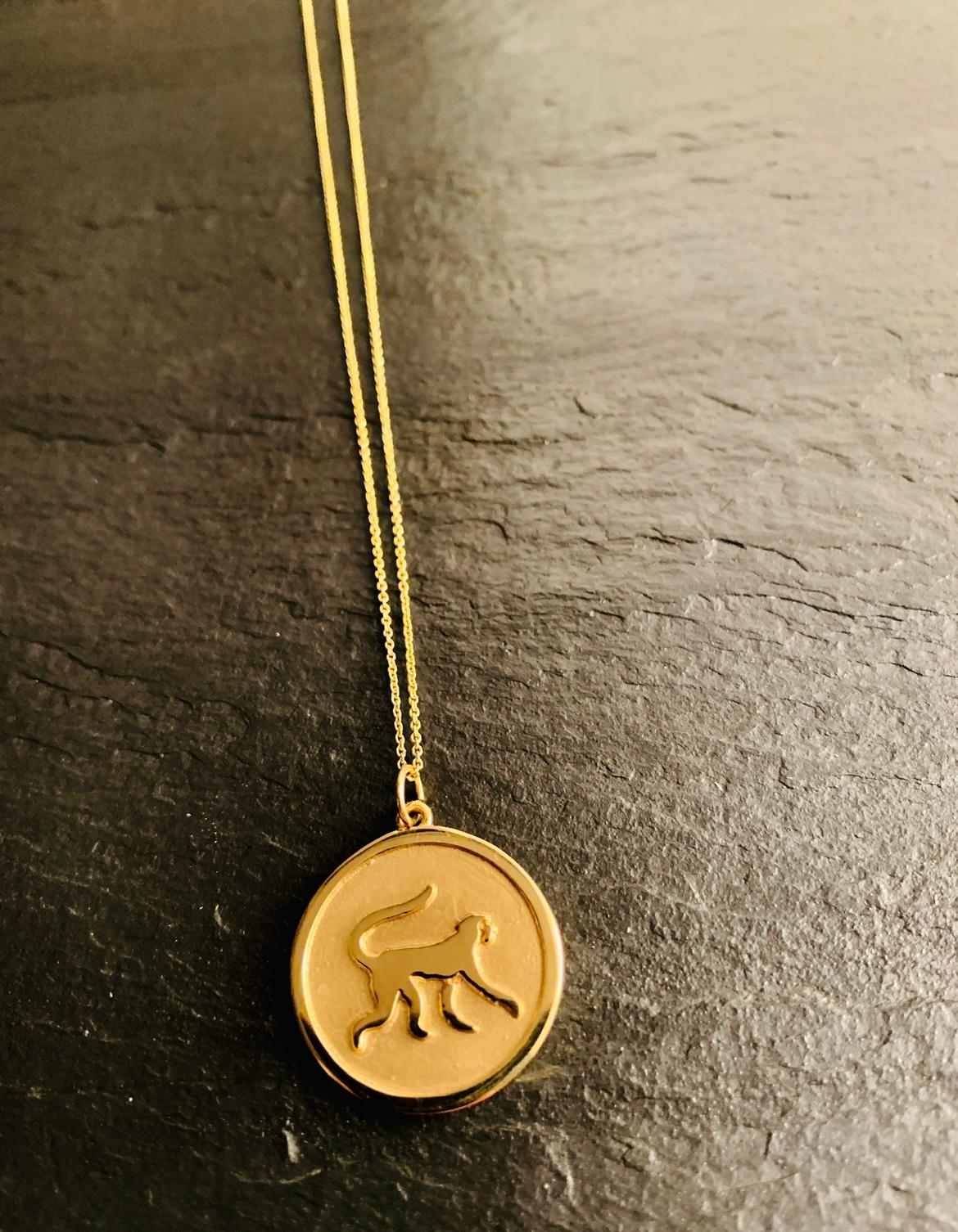 Small 14kt Yellow Gold Chinese Zodiac Monkey Medallion For Sale at 1stDibs
