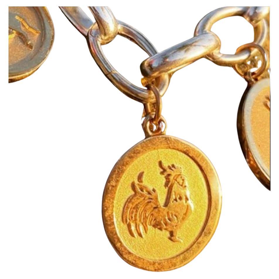 Small 14 KT Yellow Gold Chinese Zodiac Rabbit Medallion Pendant For ...