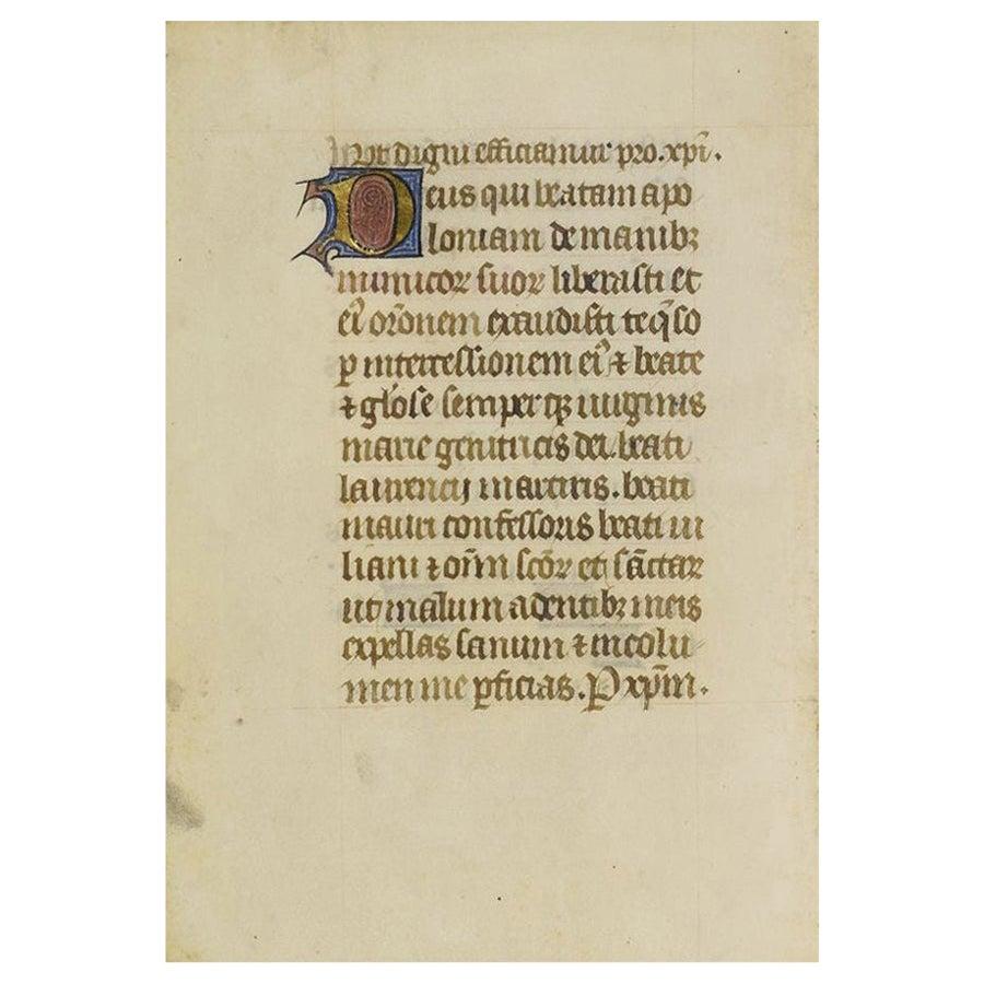 Large 17th-18th Century Spanish Vellum Book Page, Handwriting at 1stDibs