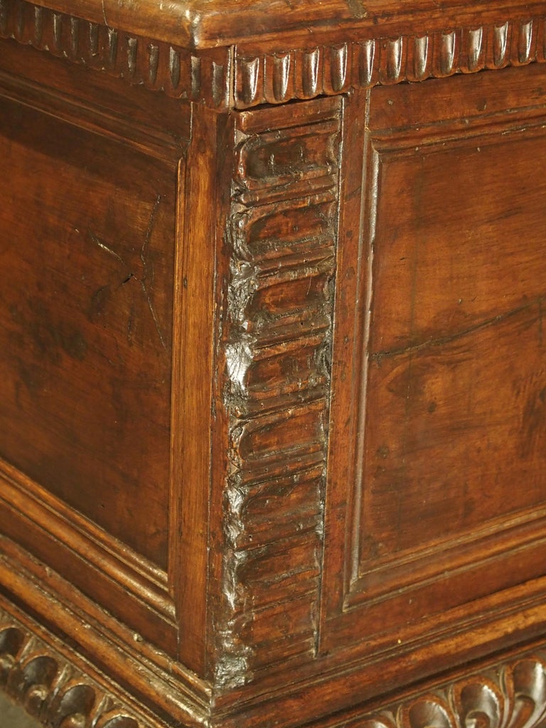 Small 17th Century and Later Walnut Wood Trunk from Northern Italy at ...