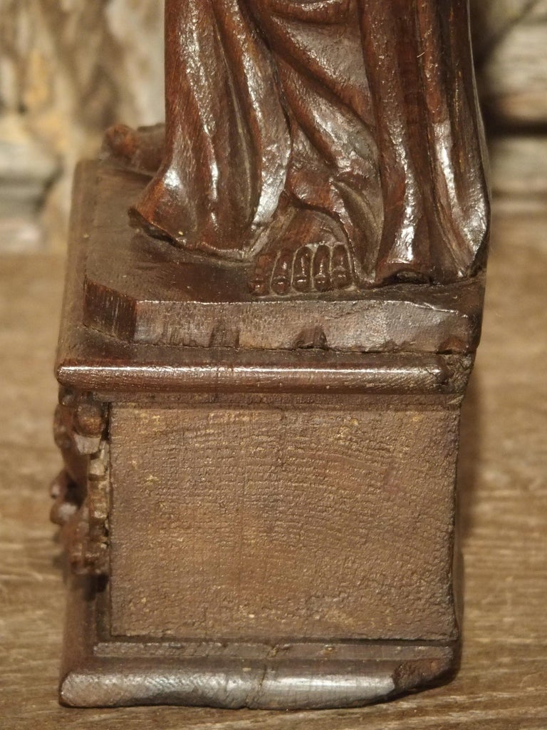 Small 17th Century Carved Oak Statue from France For Sale at 1stDibs