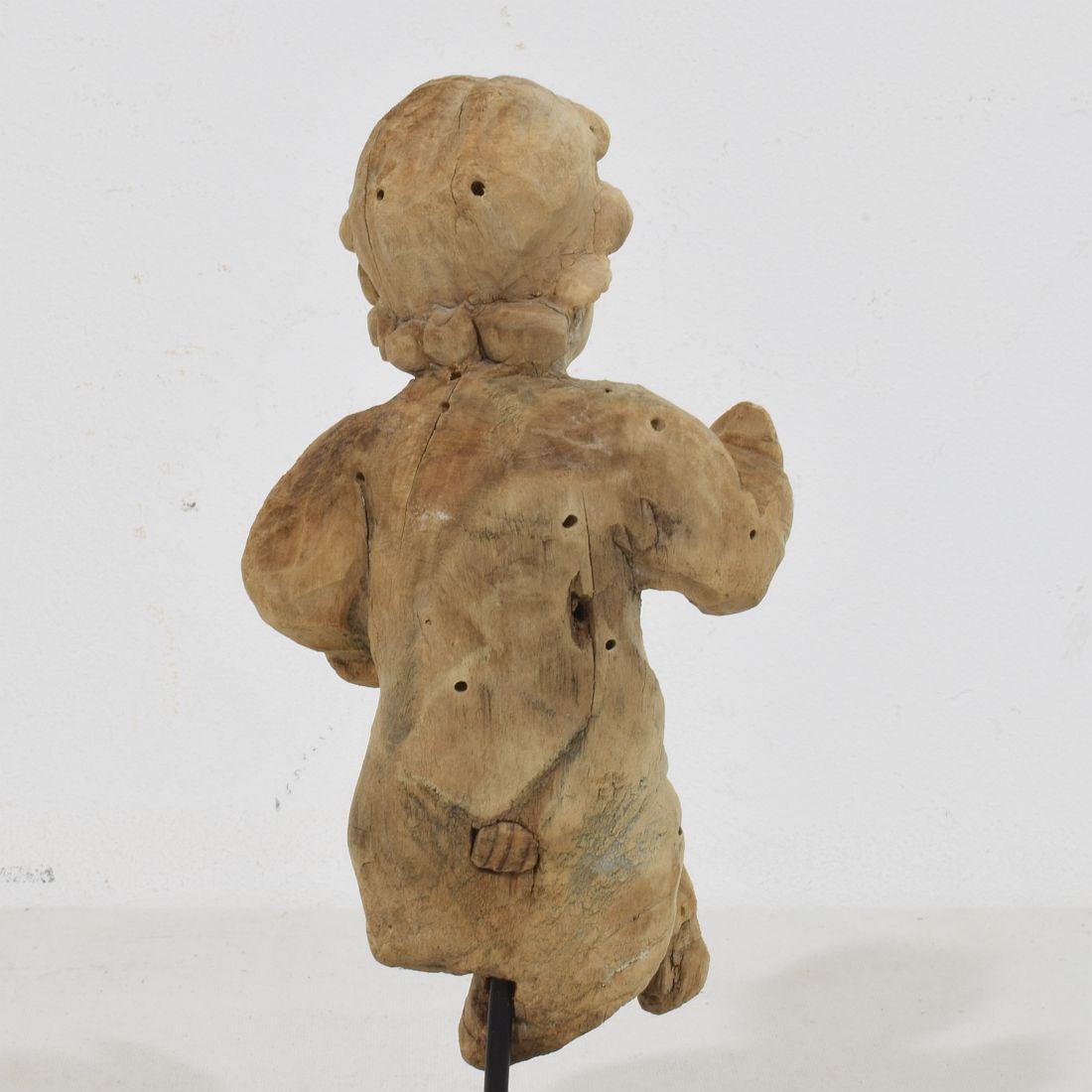 Small 17th Century French Carved Wooden Baroque Baby Christ at 1stDibs
