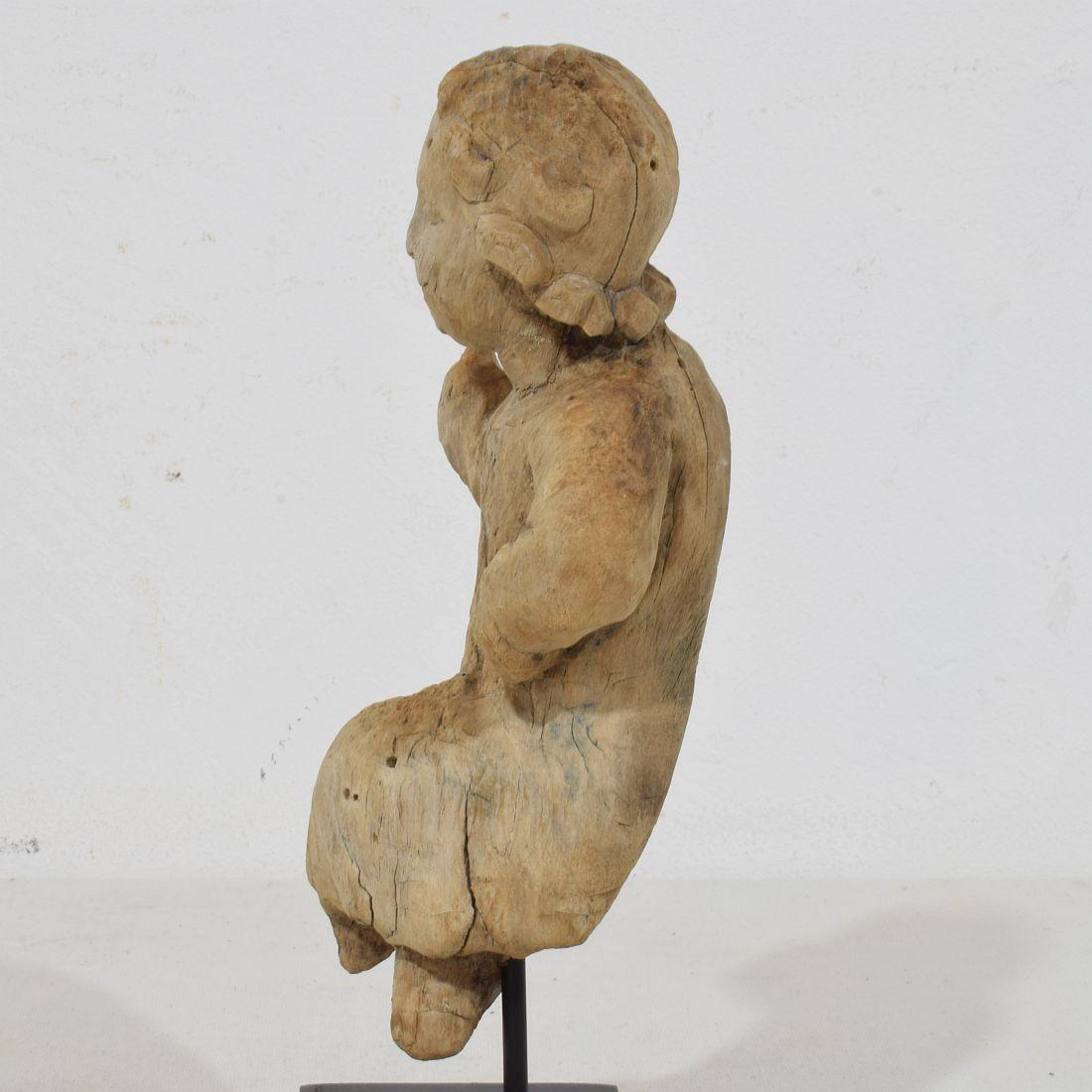 Small 17th Century French Carved Wooden Baroque Baby Christ at 1stDibs