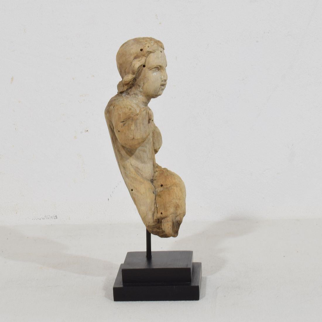Small 17th Century French Carved Wooden Baroque Baby Christ at 1stDibs
