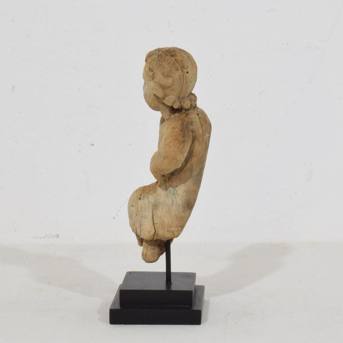 Small 17th Century French Carved Wooden Baroque Baby Christ at 1stDibs