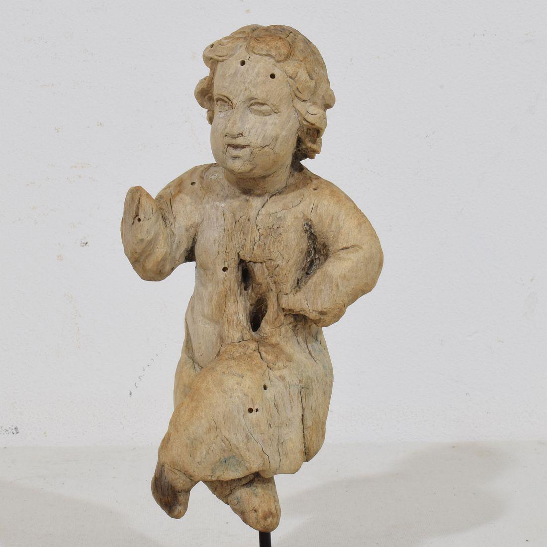 Small 17th Century French Carved Wooden Baroque Baby Christ at 1stDibs
