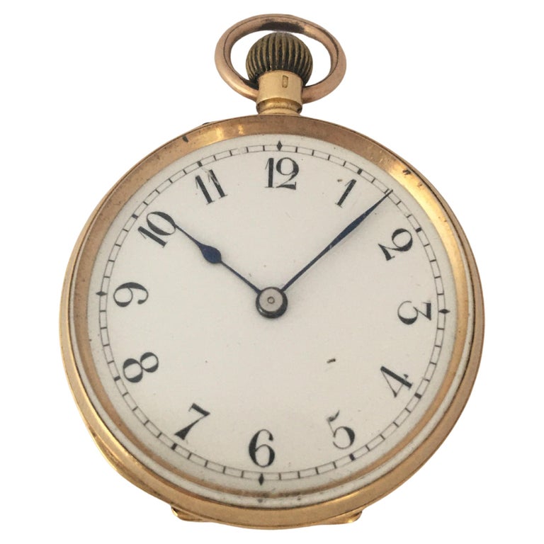 Small 18 Karat Gold Antique Hand Winding 'Keyless' Pocket Watch For ...