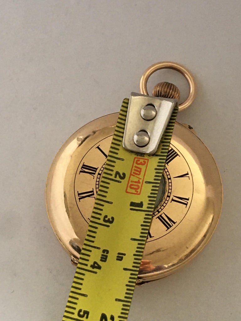 Small 18 Karat Gold Half Hunter Hand-Winding Pocket Watch Signed Harris ...