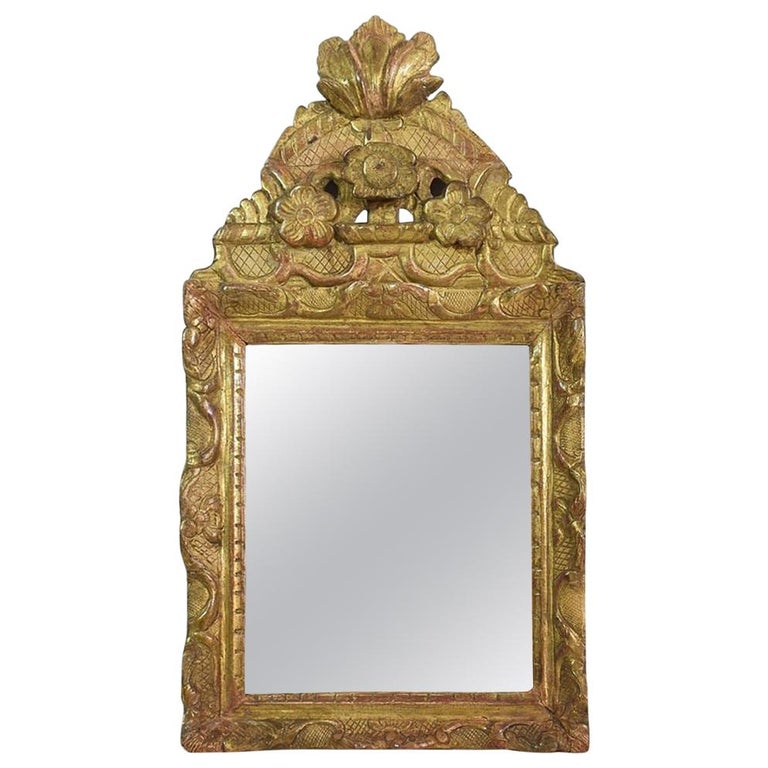 Small 18th Century French Louis XV Giltwood Mirror at 1stDibs