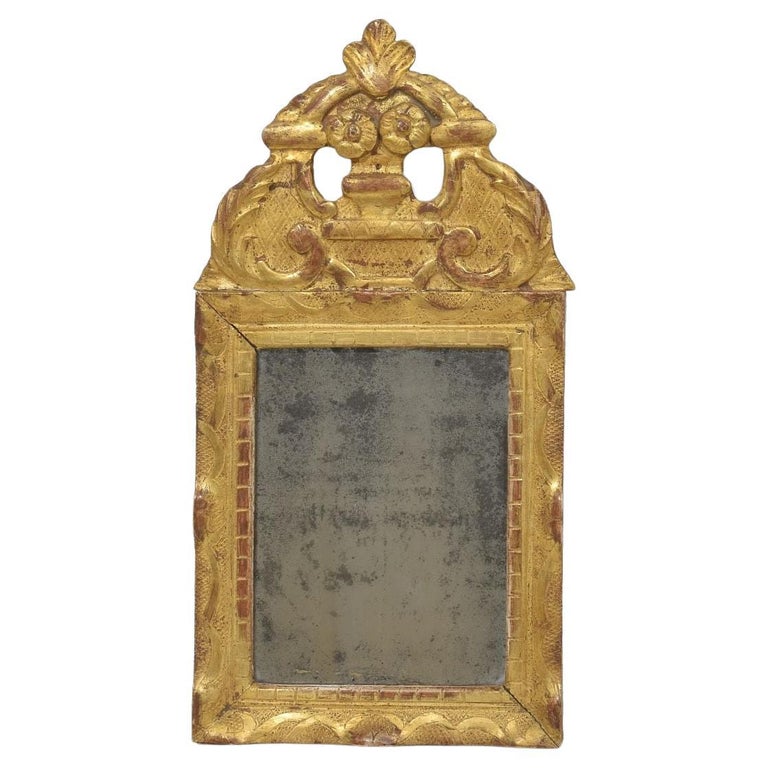Small 18th Century French Louis XV Giltwood Mirror For Sale at 1stDibs